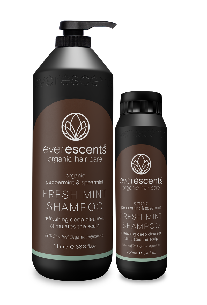 Organic Fresh Mint Shampoo | Organic Peppermint & Spearmint | EverEscents